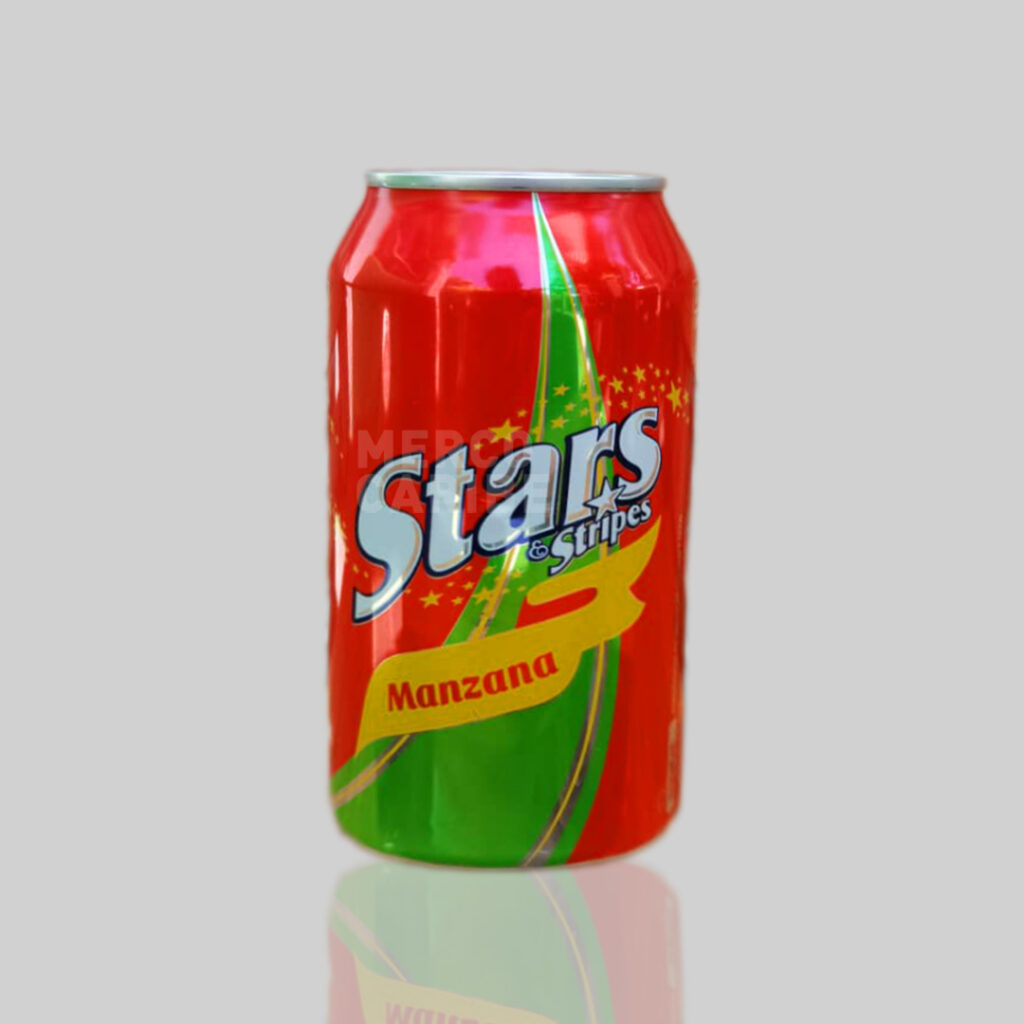 Refresco Gaseosa STARS & STRIPES de Manzana lata 355ml